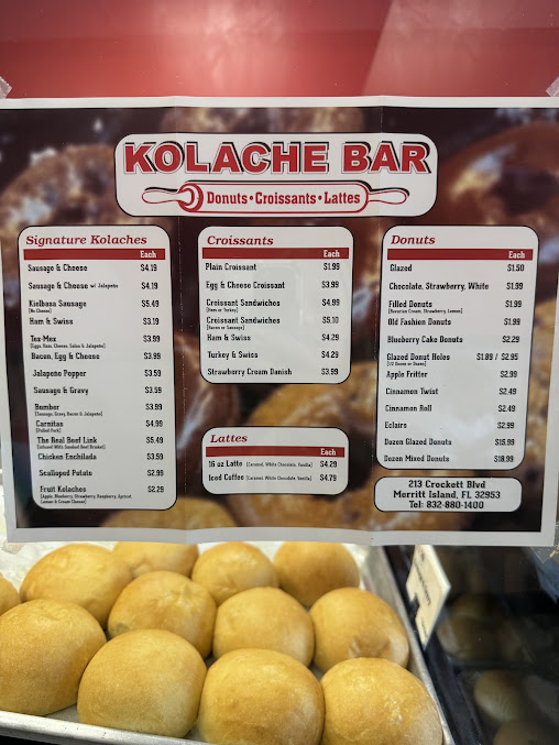 Kolache Bar Menu (Updated 02/2026)