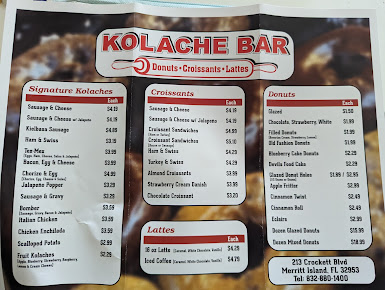 Kolache Bar Menu (Updated 02/2026)