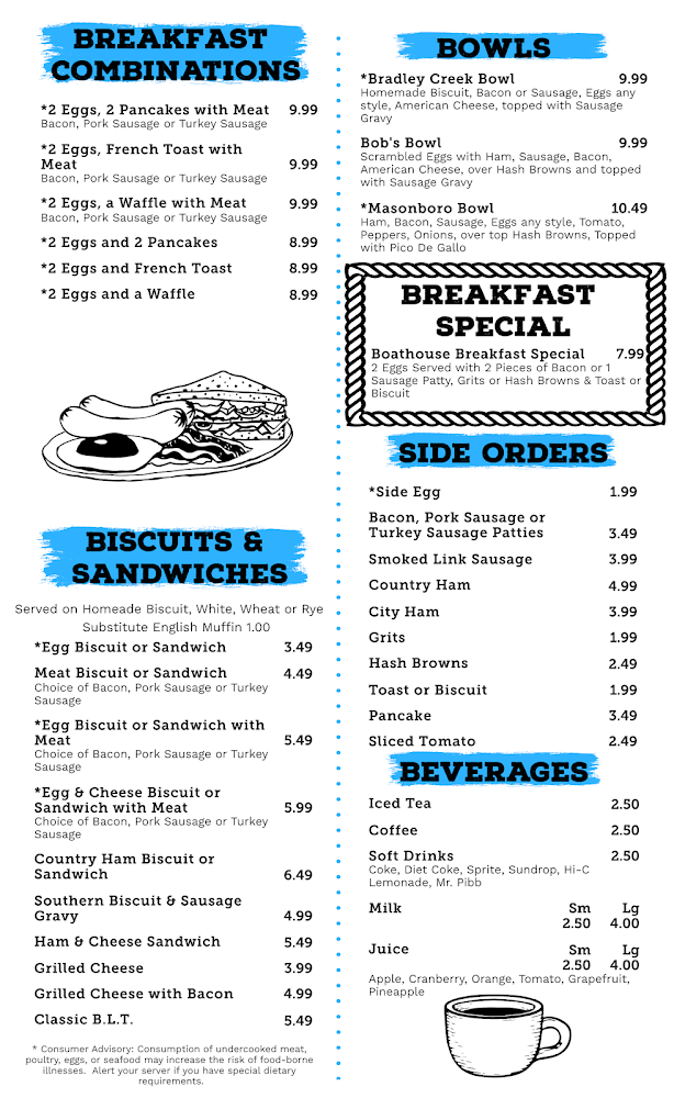 Boathouse Restaurant Menu (Updated 01/2026)