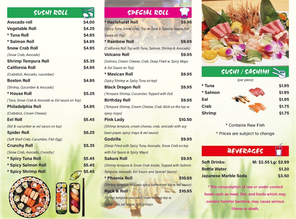 sakura sushi & hibachi Menu (Updated 05/2026)