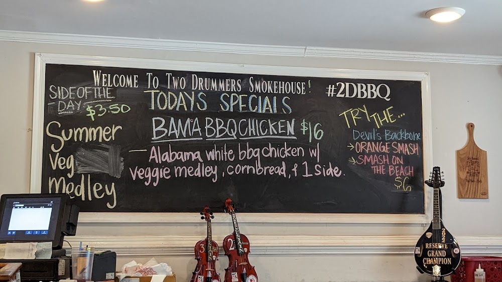 Two Drummers Smokehouse Menu (Updated 10/2025)