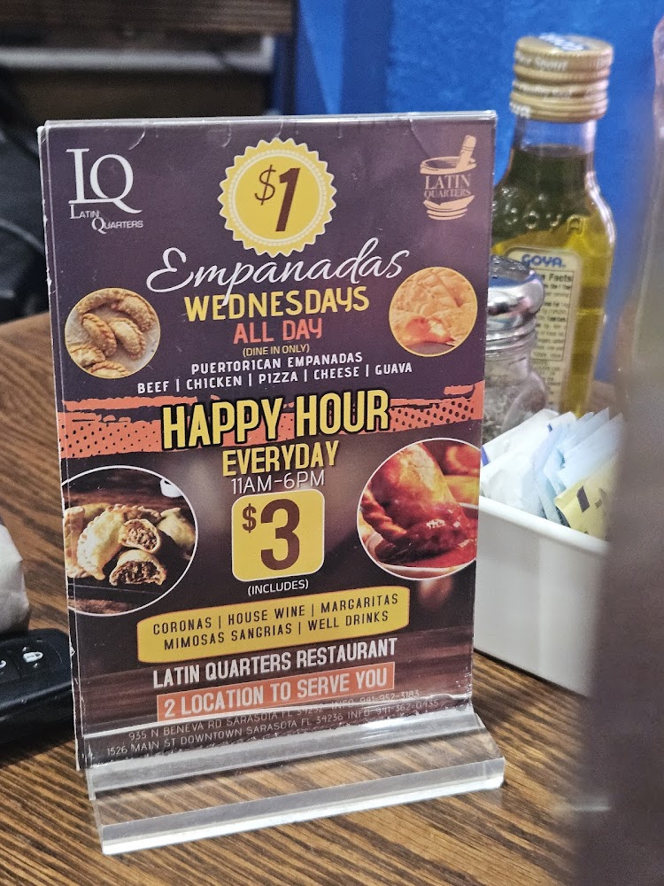 Latin Quarters Menu (Updated 05/2026)