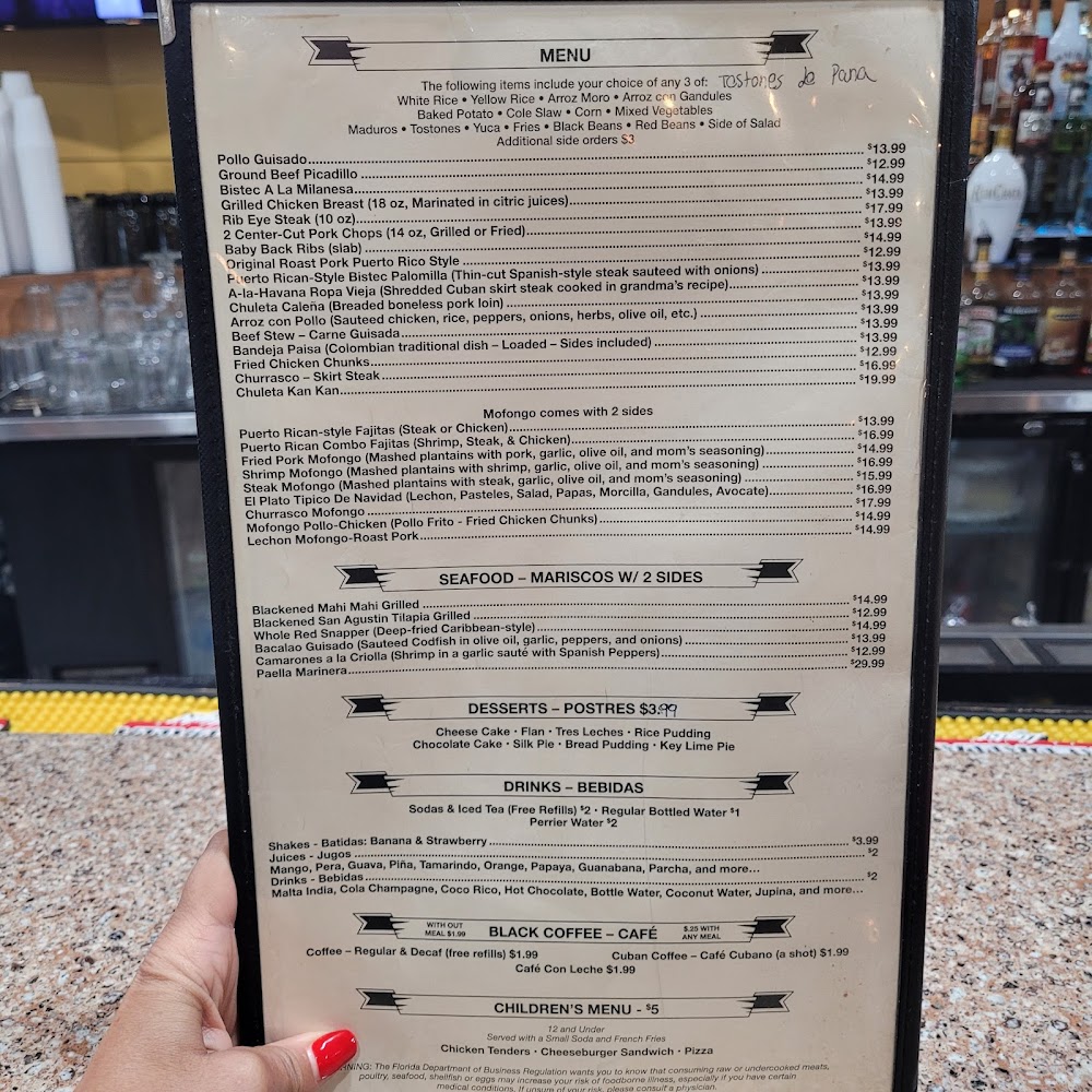Latin Quarters Menu (Updated 05/2026)