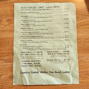 Olde House Cafe Menu (Updated 06/2026)
