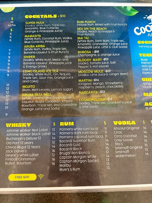 Coco Loco Beach Bar Menu (Updated 03/2026)