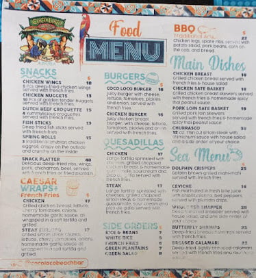 Coco Loco Beach Bar Menu (Updated 03/2026)