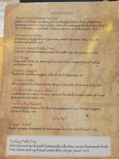 Oscar's Pub & Grill Menu (Updated 04/2026)