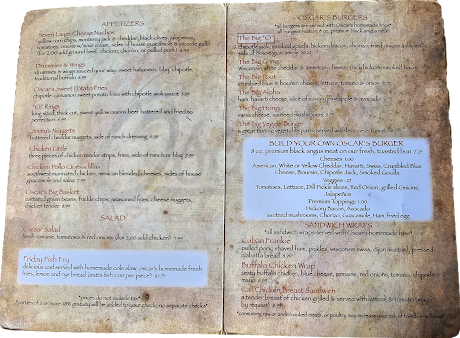 Oscar's Pub & Grill Menu (Updated 04/2026)