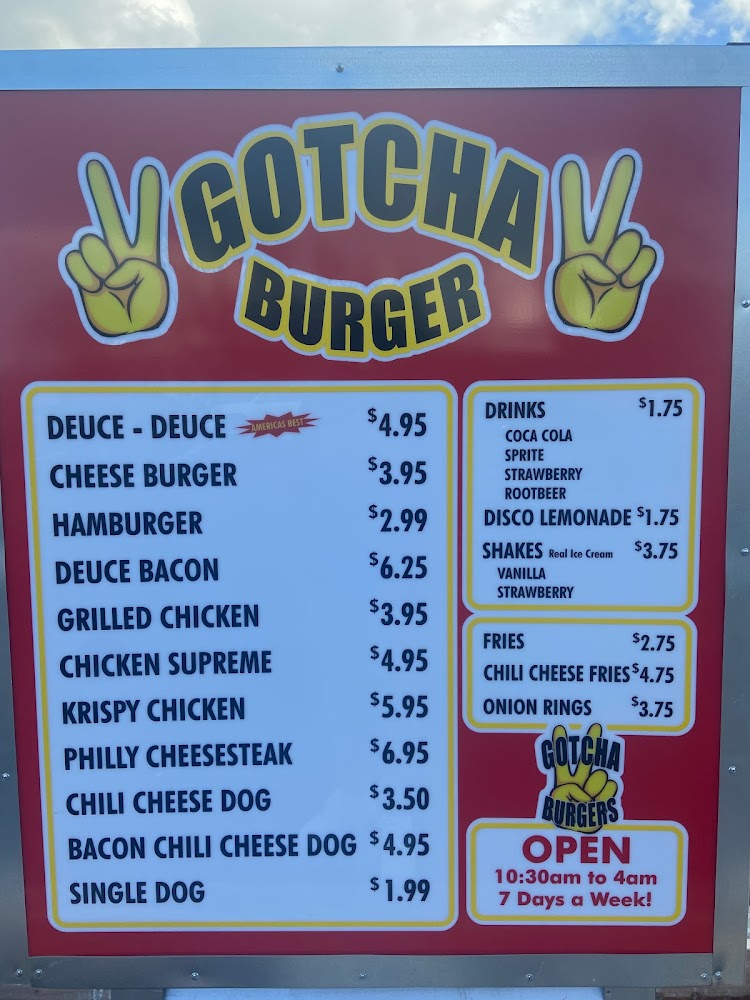 Gotcha Burger Menu (Updated 10/2025)