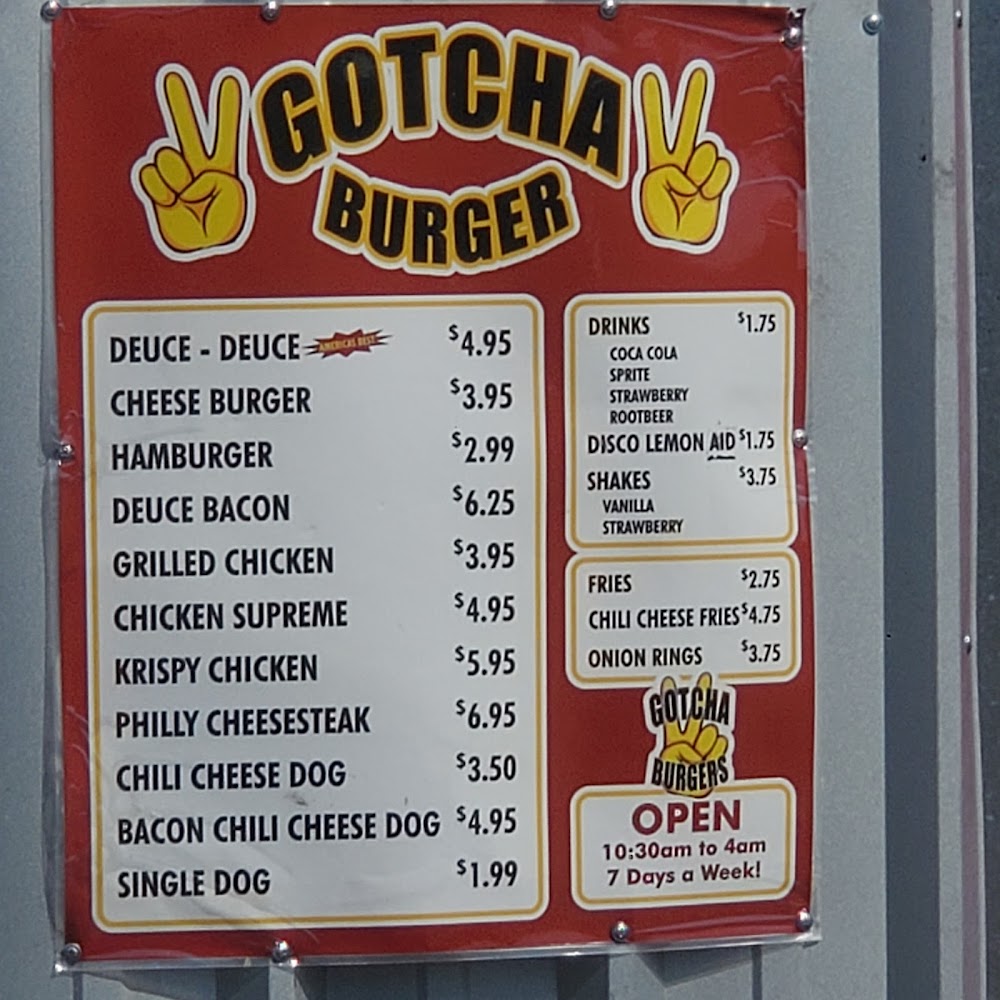 Gotcha Burger Menu (Updated 10/2025)