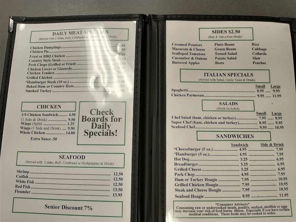 Southern Lunch Menu (Updated 04/2026)