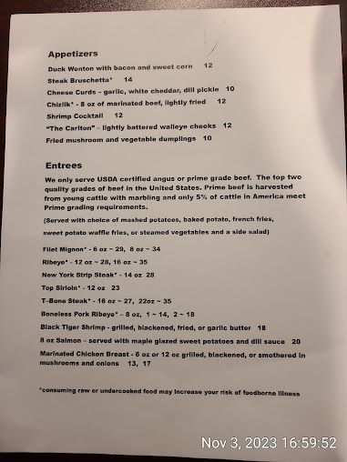 JAC's Steakhouse Menu (Updated 05/2026)