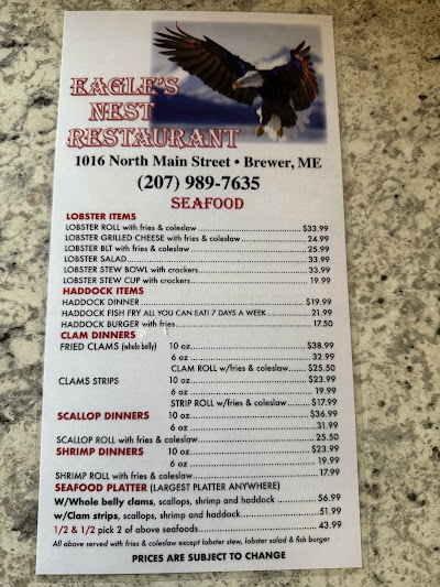 Eagles Nest Restaurant Menu (Updated 06/2026)